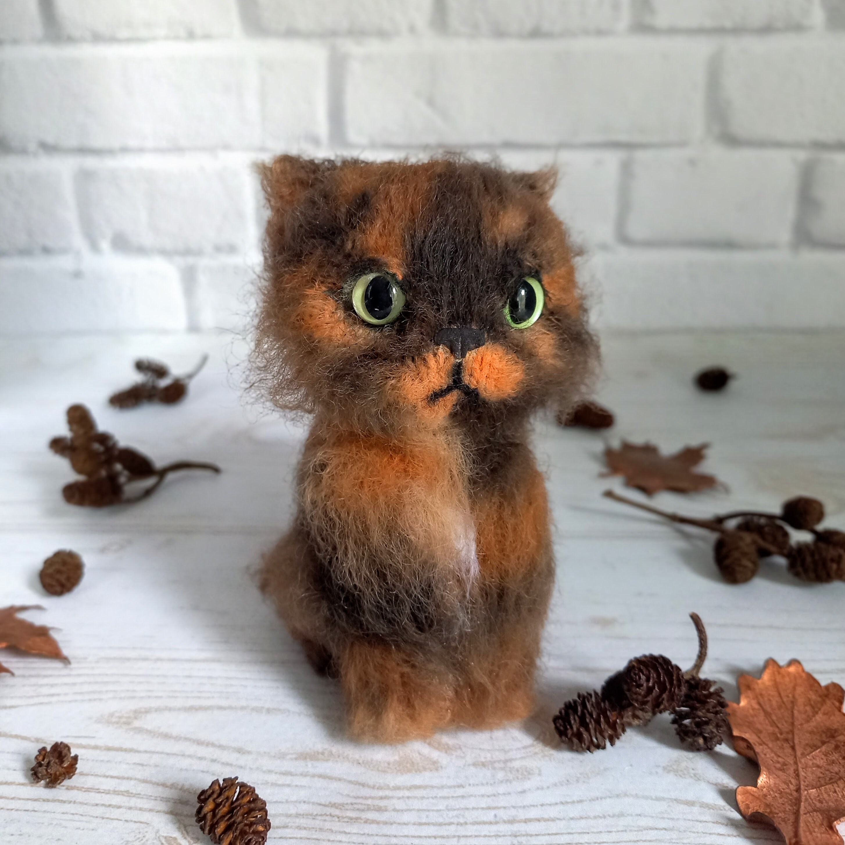 Tortoiseshell Cat Plush Figurine Miniature Cat Stuffed - Etsy