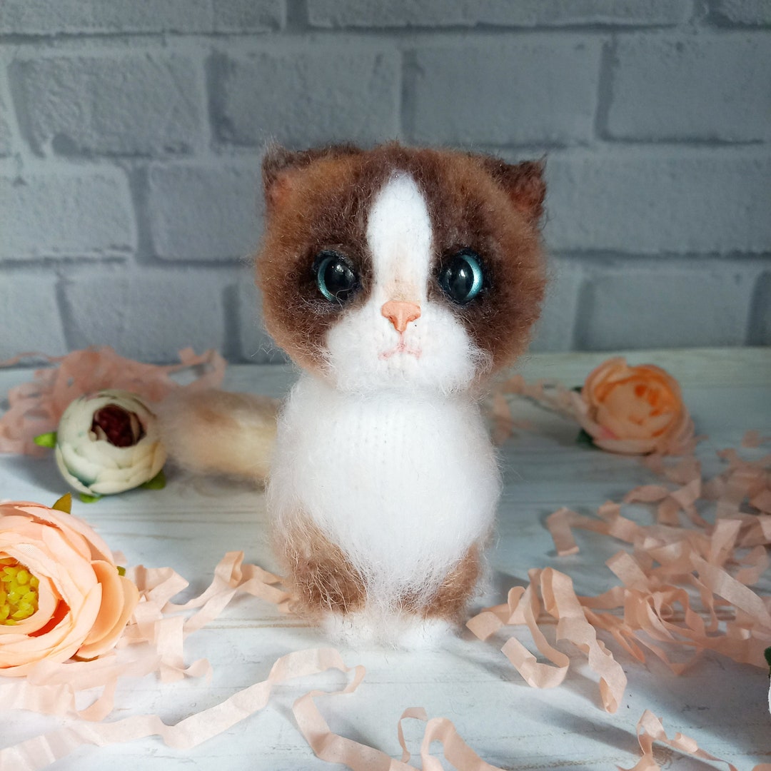 Ragdoll Cat Crochet Plushie, Brown Cat Stuff Animal, Realistic Kitten ...