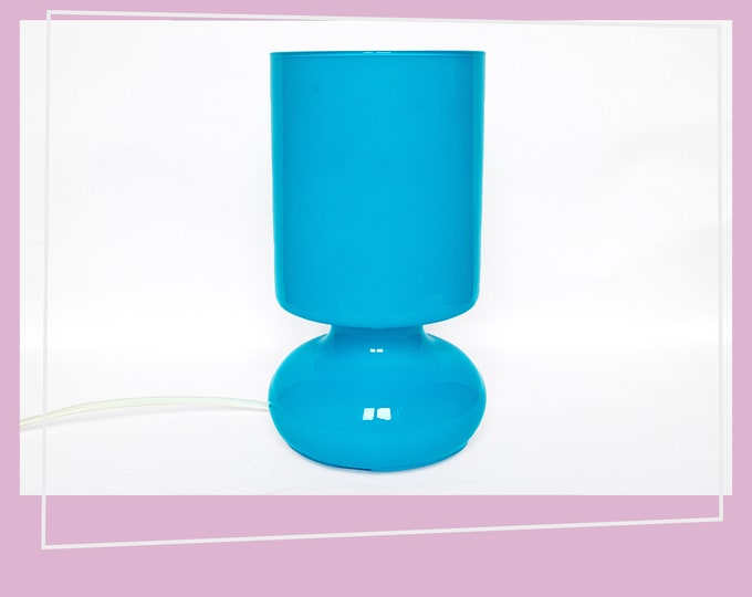 Ikea Lykta Blue Desk Lamp | 1990s | Aqua Blue Glass Mushroom Table Lamp ...