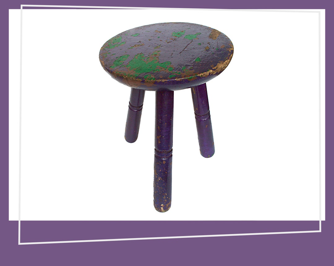 Boho Wooden Milkmaid Stool | Low Plant Stand | 1960s - 1970s | Mid ...