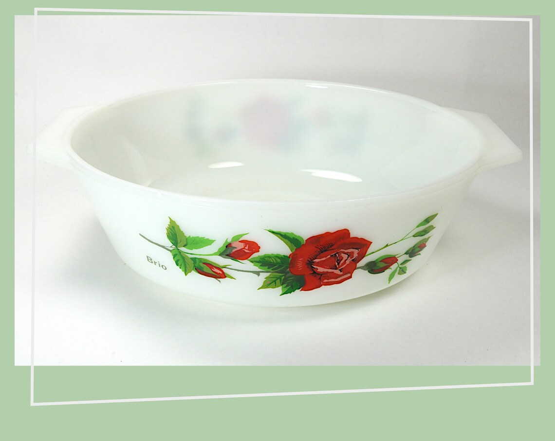 Jaj Pyrex Brio Rose Casserole Bowl 1960s 509 2 Pint - Etsy
