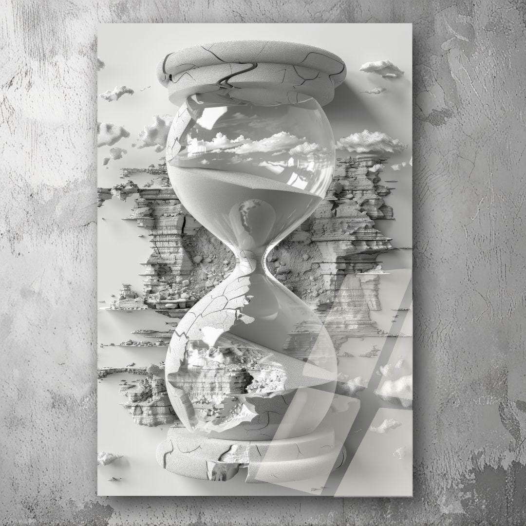 Glass 3D Painting 3D Hourglass Abstract Wall Art | Uv-printed Acrylic ...