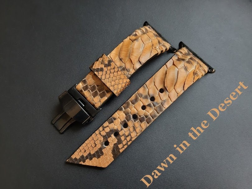 Apple Watch Strap Genuine Python Band Leather Watch Series - Etsy