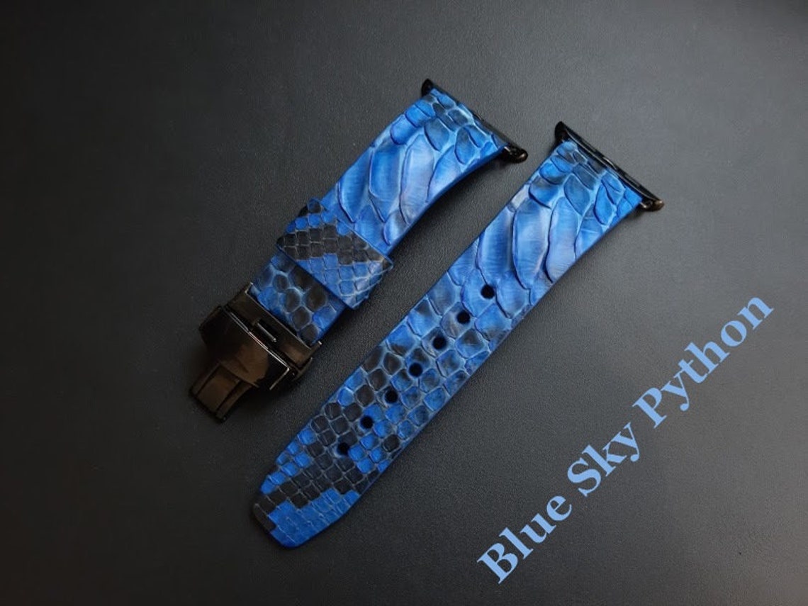 Apple Watch Strap Genuine Python Band Leather Watch Series - Etsy