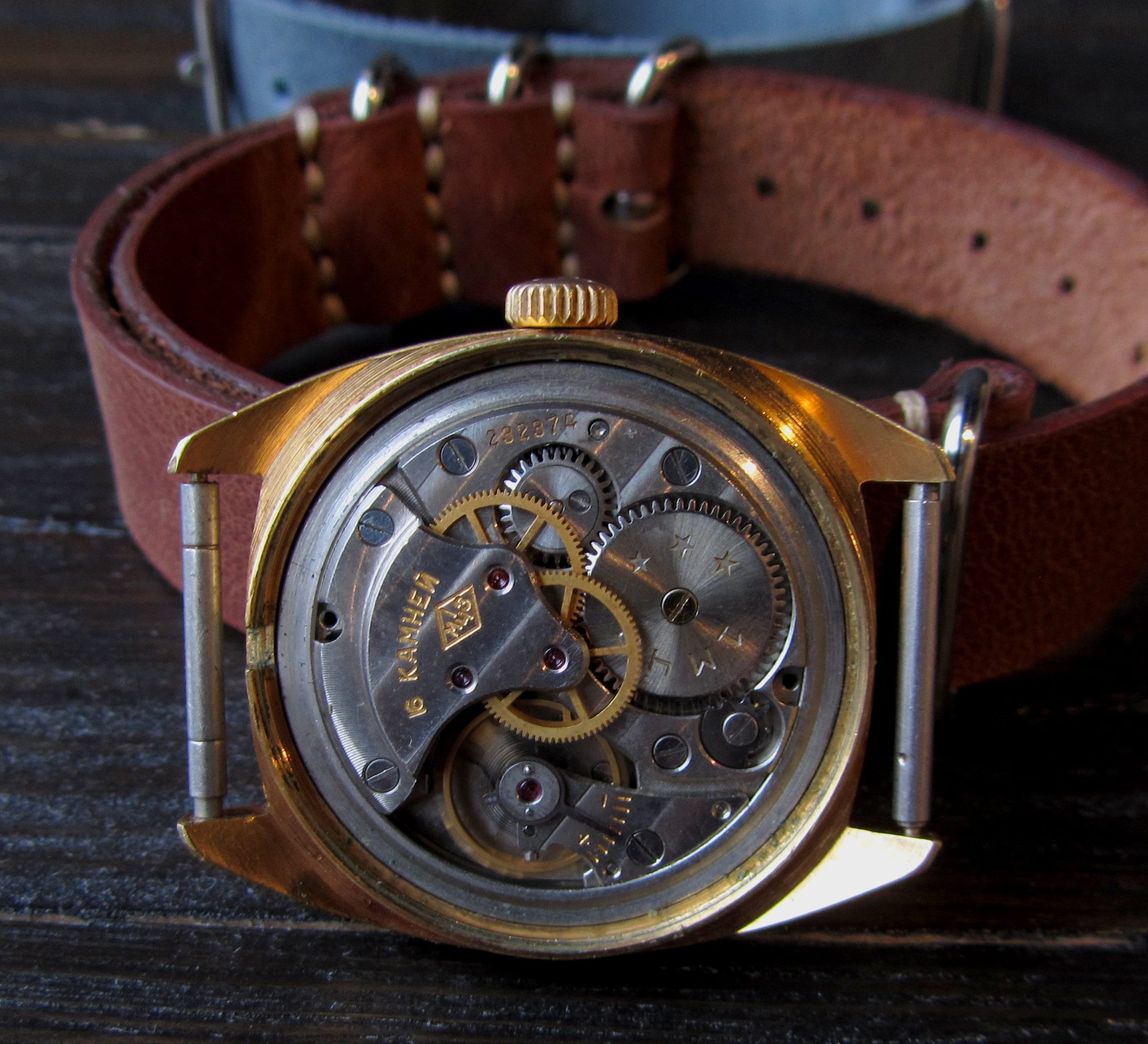 Seconda Watch Gold Plated AU10 Wrist Mens Watch Ruby | Etsy