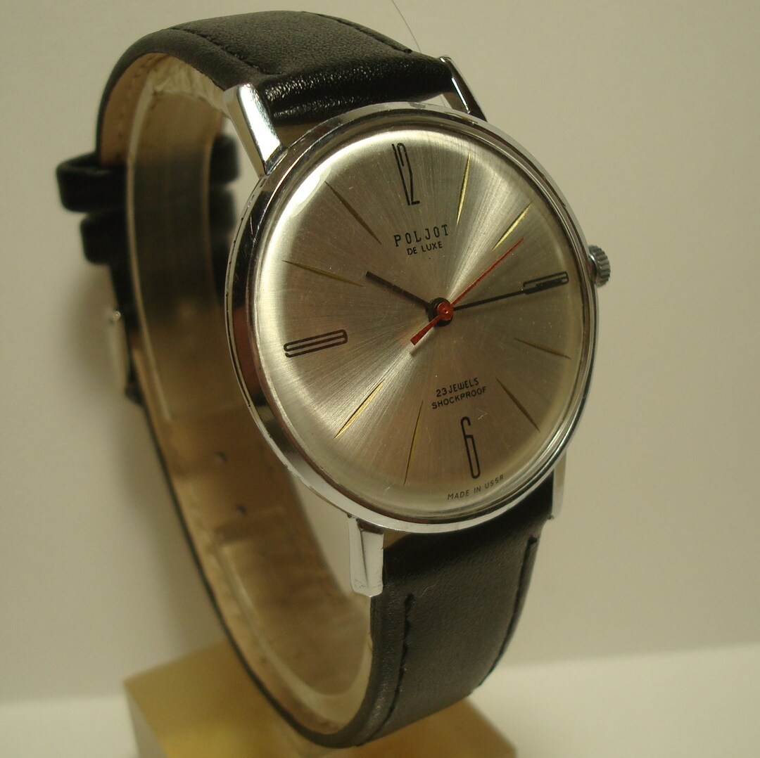 Men's Vintage Watch Poljot De Luxe Watch Soviet Watch Poljot Watch Gold ...