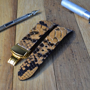 Watch Strap Genuine Python Band Leather Handmade Python Strap 16mm,18mm ...