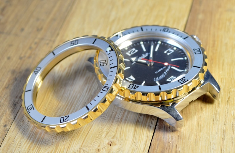 The Gearwheel Vostok Gold Bezel Watch Custom Bezels Amphibia & - Etsy