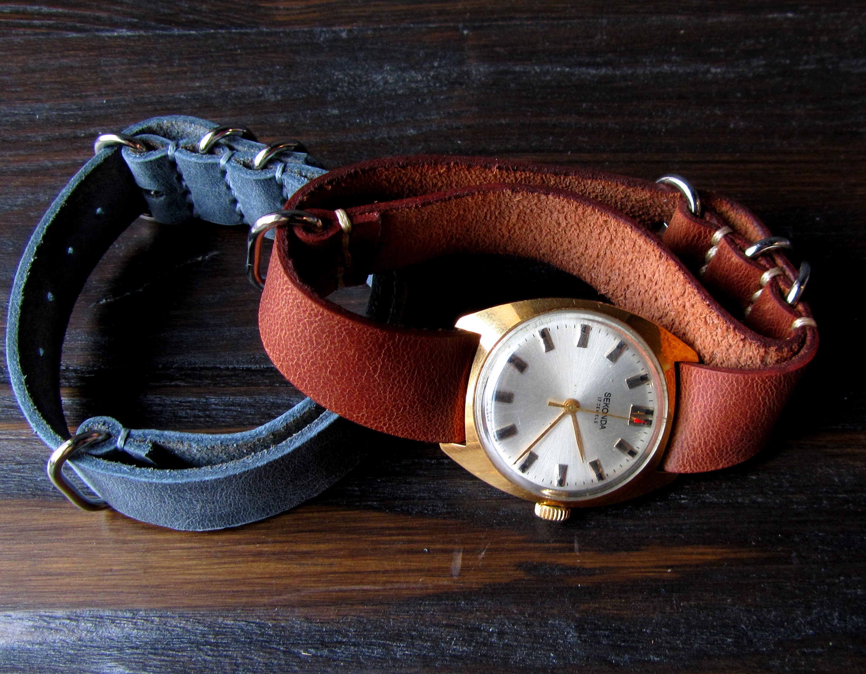 Seconda Watch Gold plated AU10 Wrist mens watch Ruby | Etsy