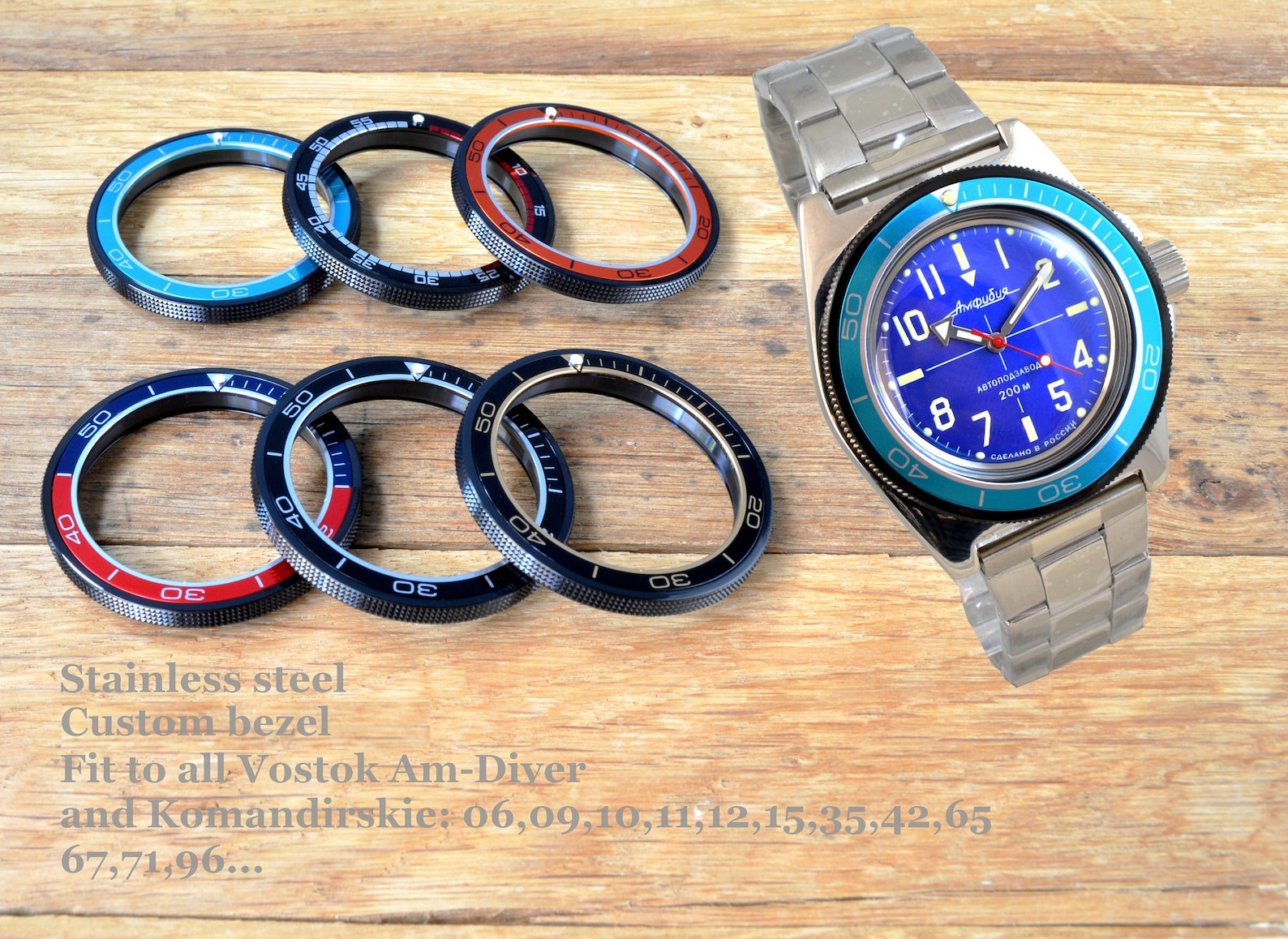 The Thorn Vostok Black Bezel Watch Custom Bezels Amphibia & - Etsy