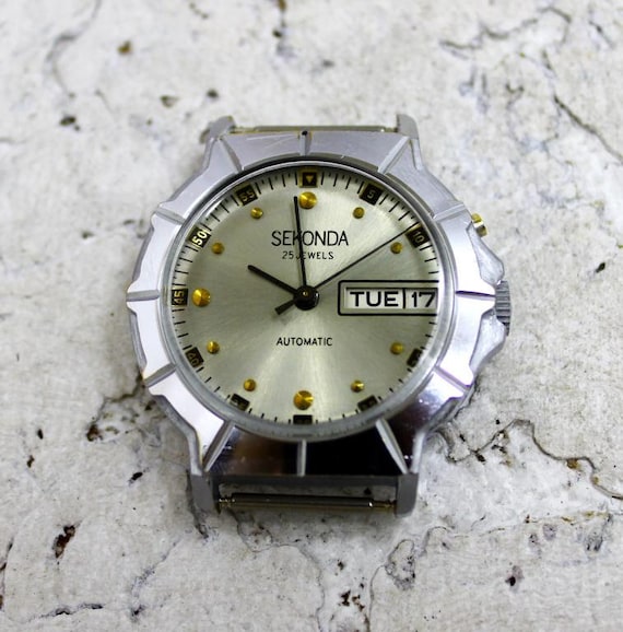 Men's Vintage Watch | Slava Seconda Watch | Day&Date … - Gem