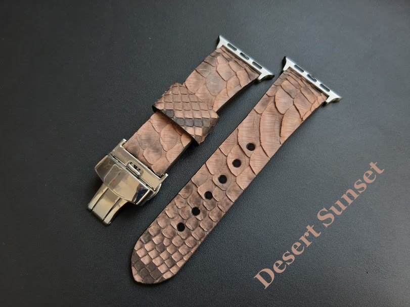Apple Watch Strap Genuine Python Band Leather Watch Series - Etsy