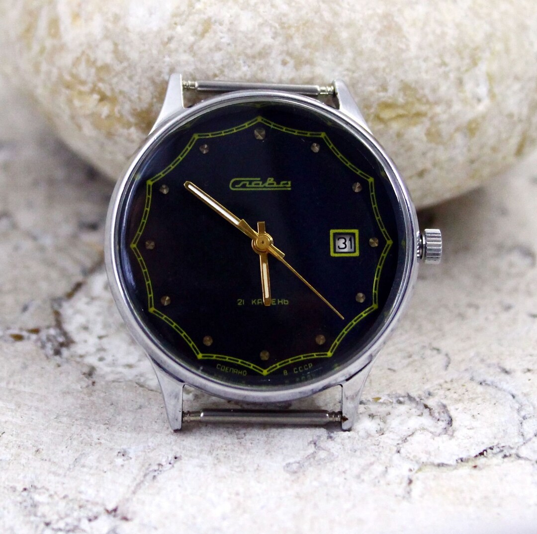 Men's Vintage Watch | Slava Watch | Soviet Watch | 21 Ruby Jewels Watch ...