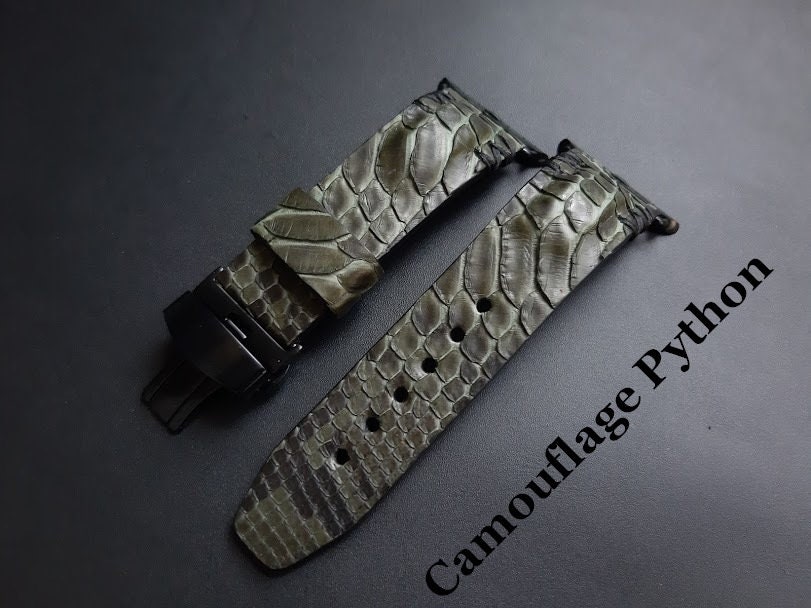 Apple Watch Strap Genuine Python Band Leather Watch Series - Etsy