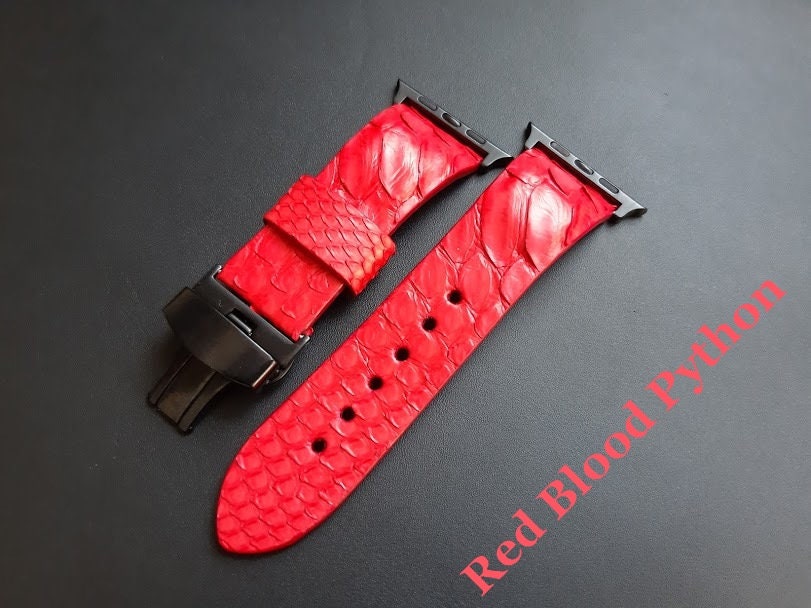 Apple Watch Strap Genuine Python Band Leather Watch Series | Etsy