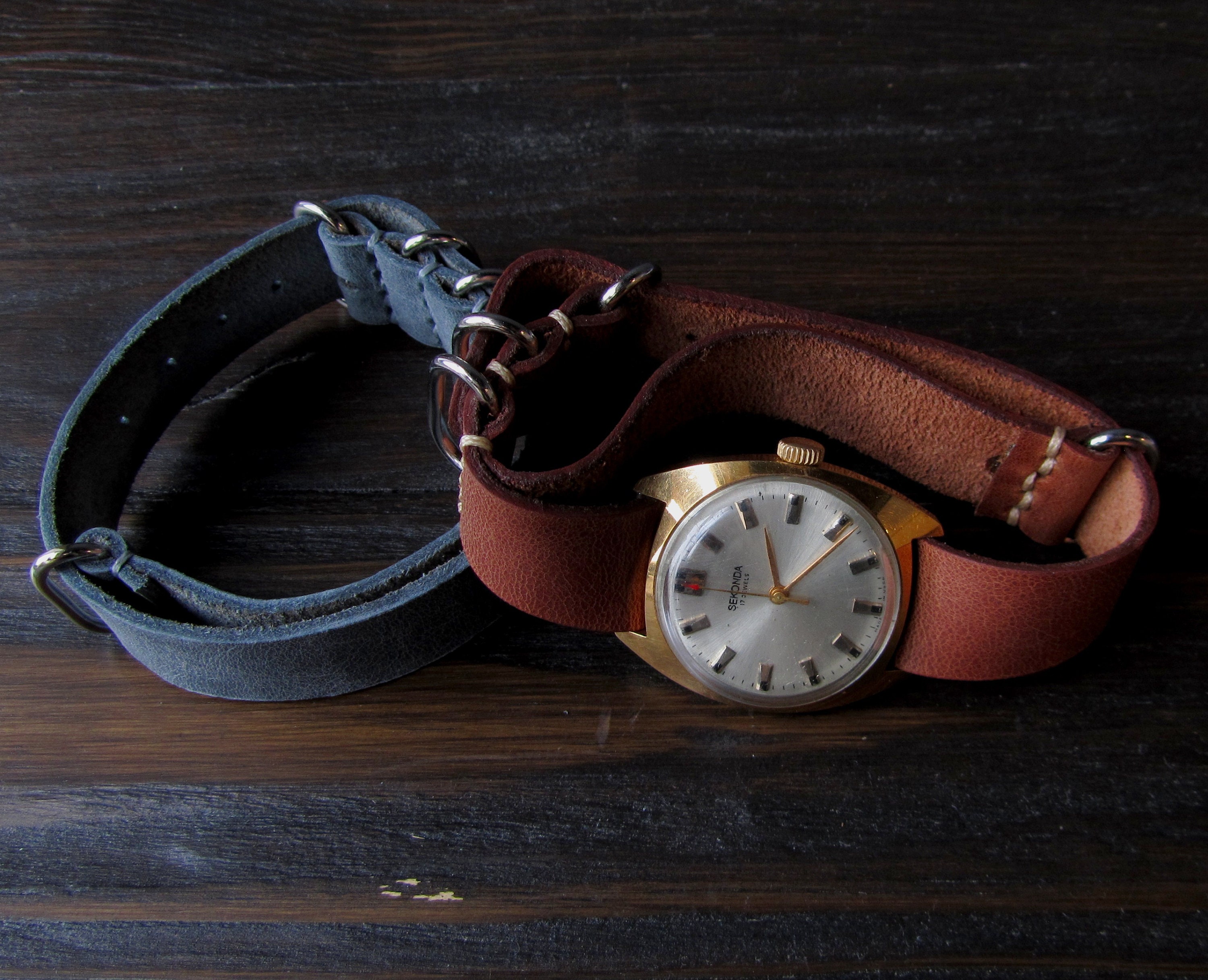 Seconda Watch Gold plated AU10 Wrist mens watch Ruby | Etsy