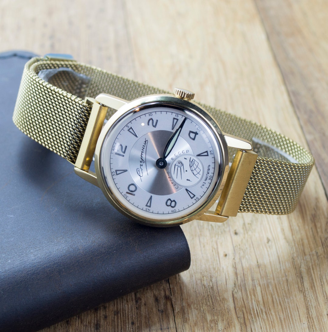 Men's Vintage Watch | Pobeda Watch | Soviet Watch | Pobeda Sputnik L ...