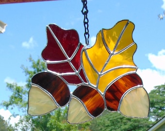 Stained Glass Fall Leaves - Etsy