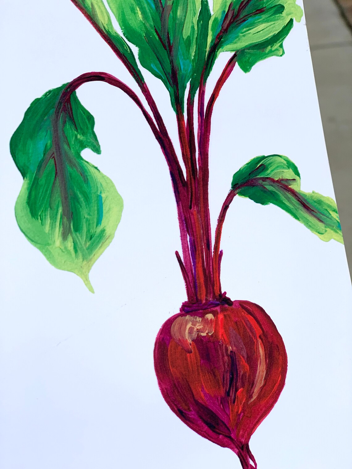 Beet Print Kitchen Art Vegetable Print Painted Beet | Etsy