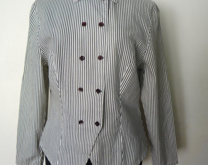 1980's British Striped Blouse - Etsy