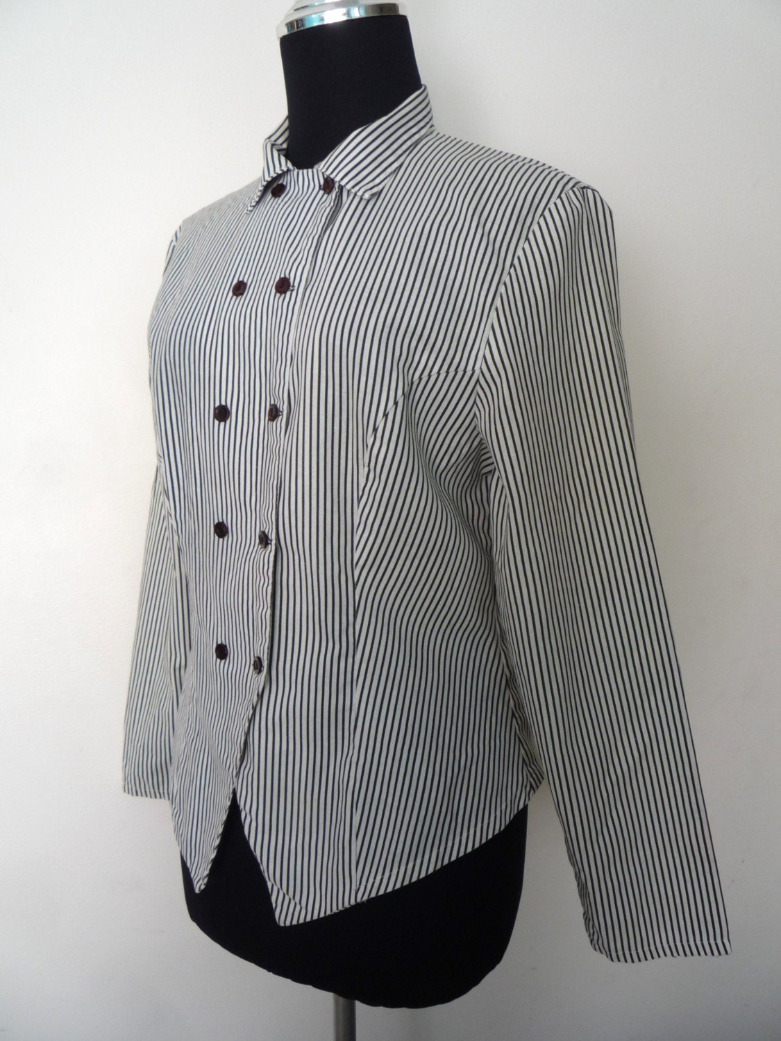 1980's British Striped Blouse - Etsy