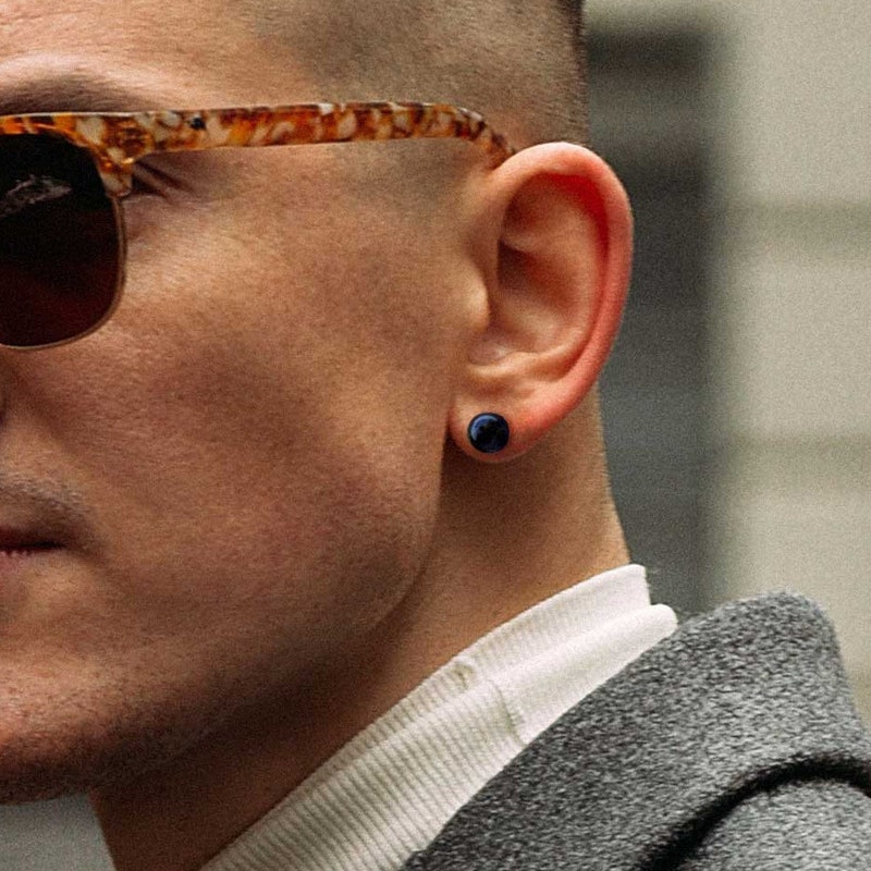 Black Earrings for Men - Etsy
