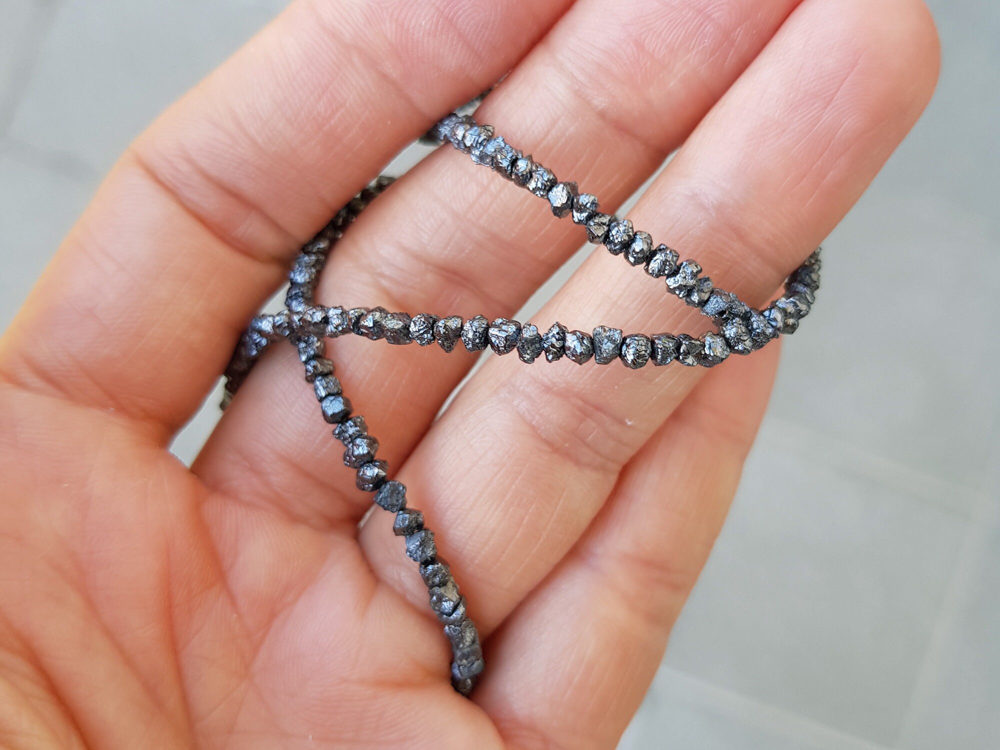 Tiny Raw Black Diamond Pendant for Necklace. Black Diamond - Etsy