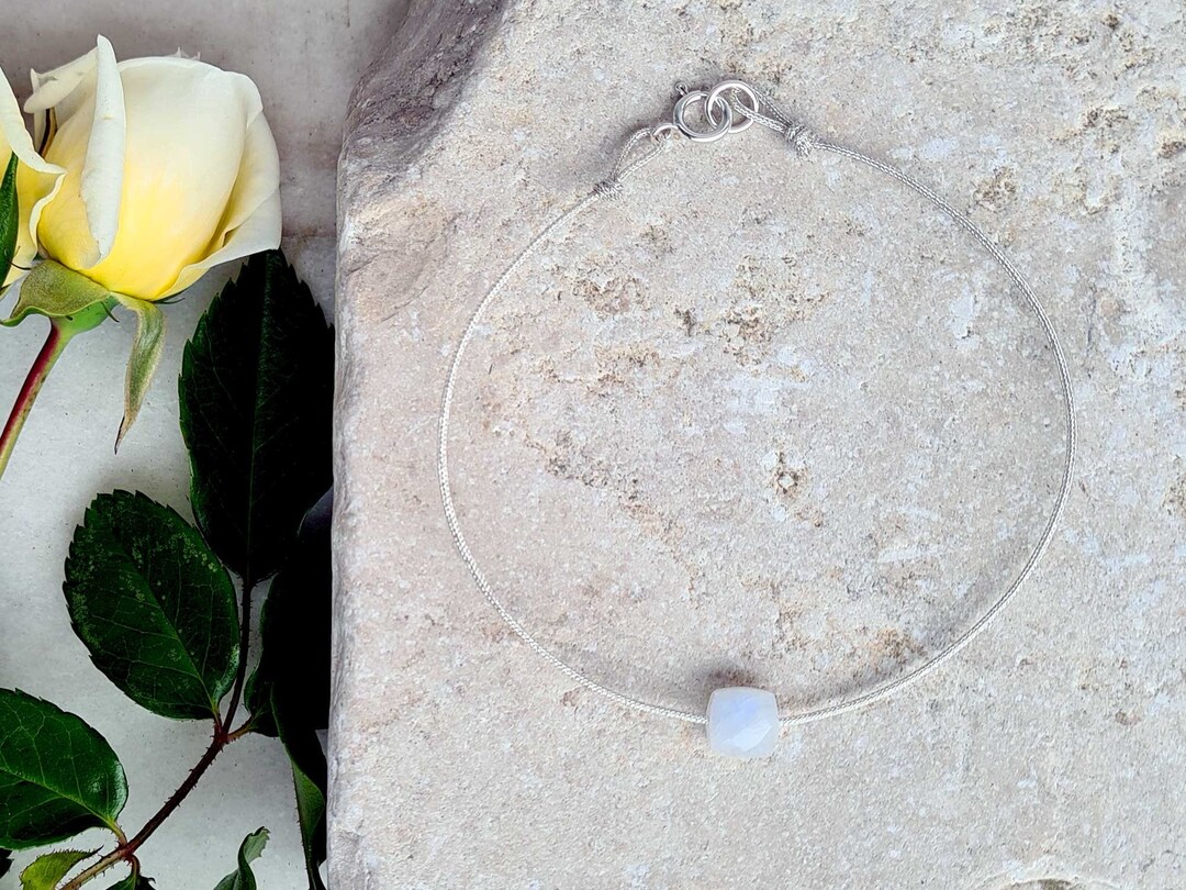 Moonstone Japanese Silk Bracelet. Japanese Silk Cord Bracelet With ...