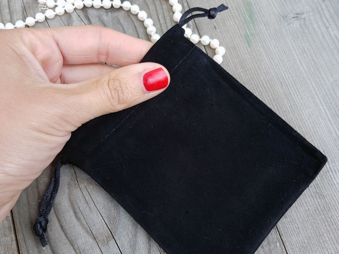 Black Velvet Drawstring Pouch. Velvet Bag for Jewelry. Velvet Bag for ...