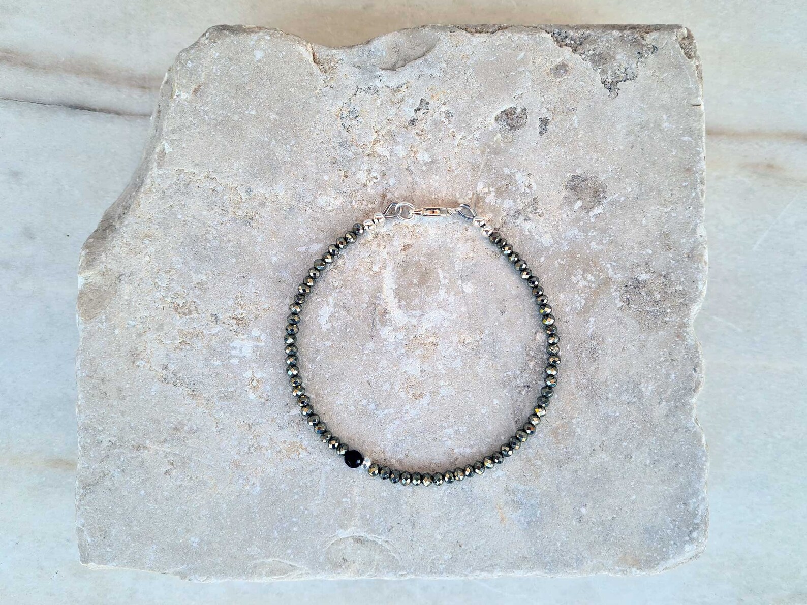 Pyrite Bracelet. Mens Gemstones Bracelet. Pyrite Bracelet for Man. Mens ...