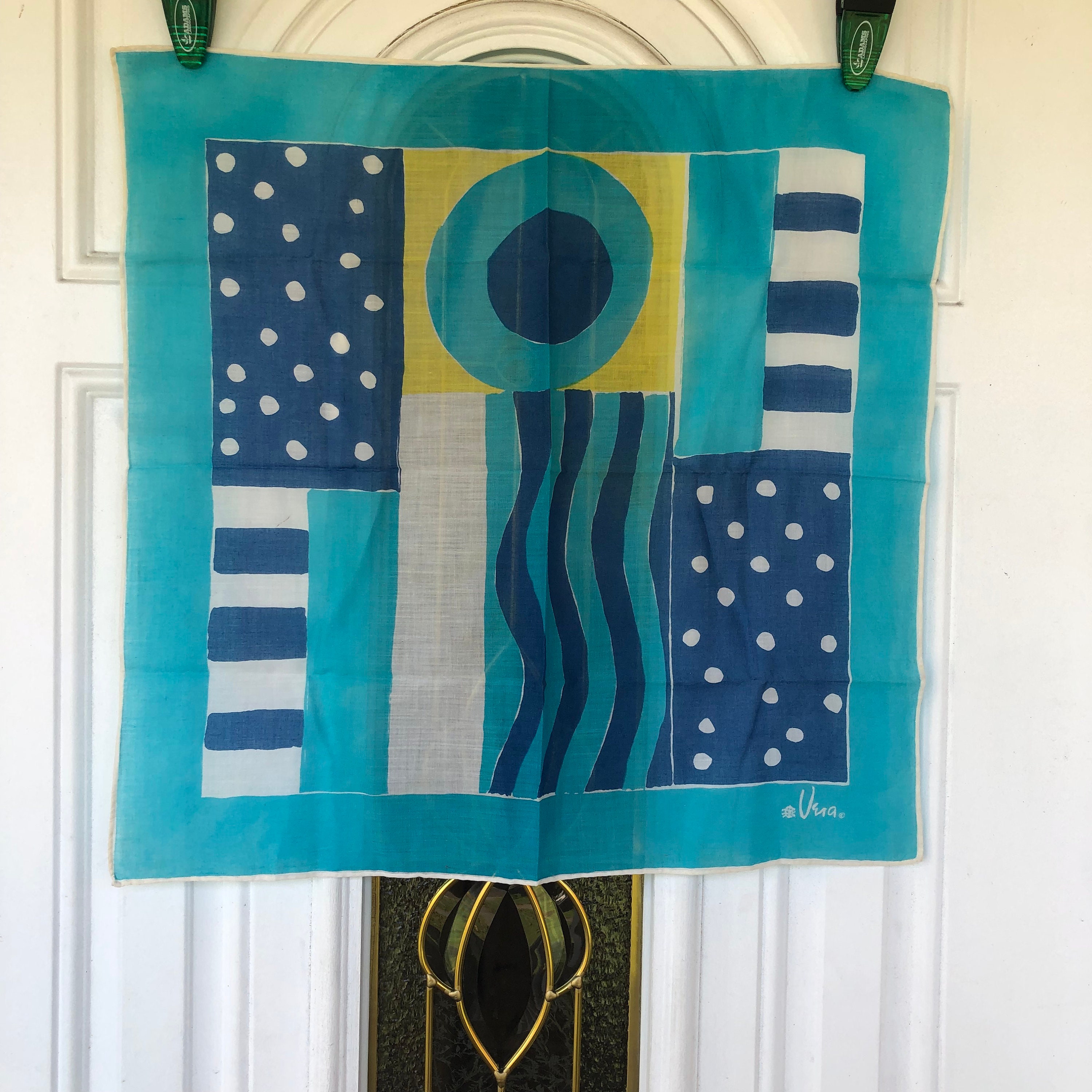 Scarce, Labeled in White 'ladybug Vera©' Royal Blue Yellow Silk Pop Art ...