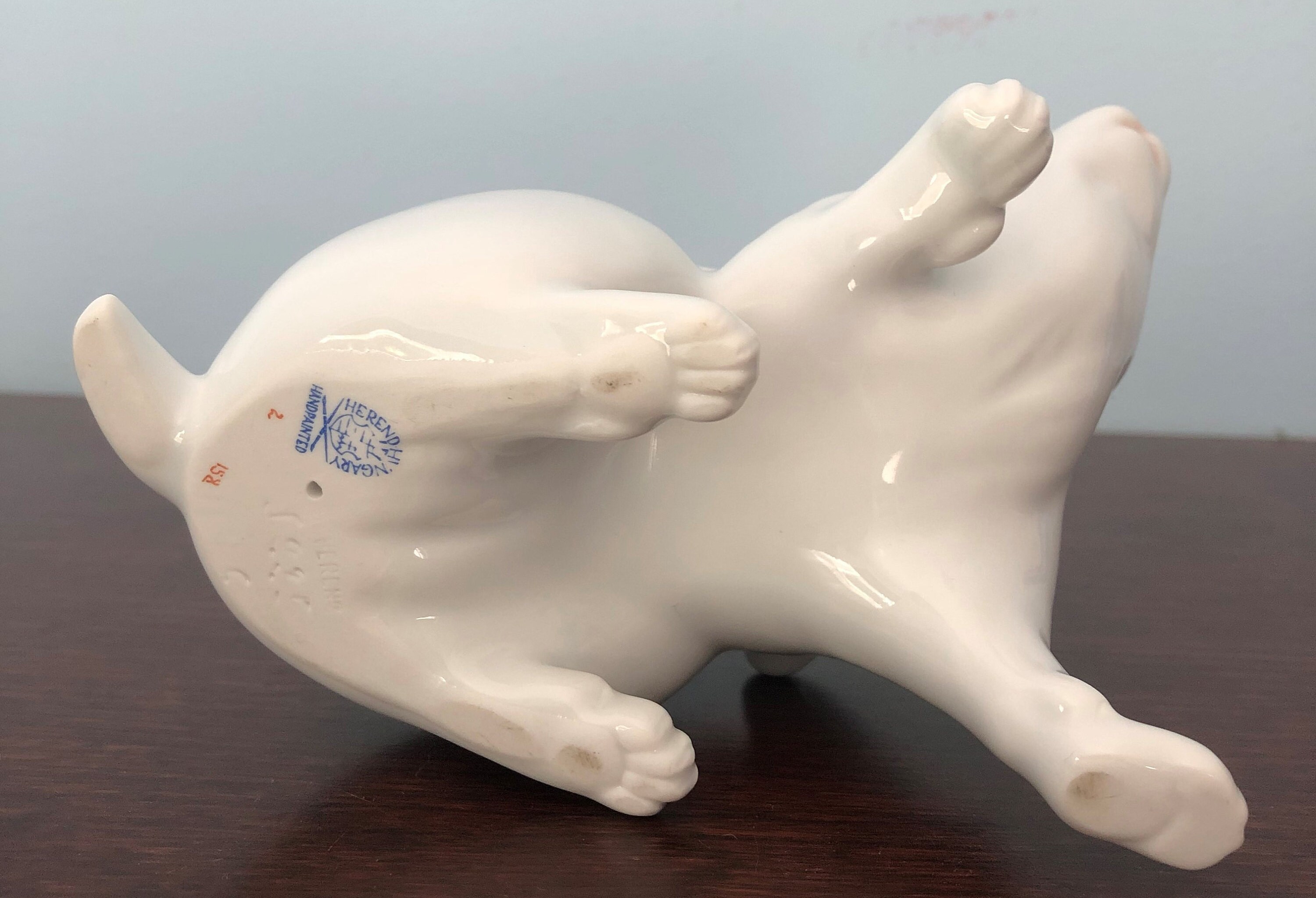 Vtg C 70s Herend Hungary Rabbit Figurine 10.5 Cm Paw up - Etsy