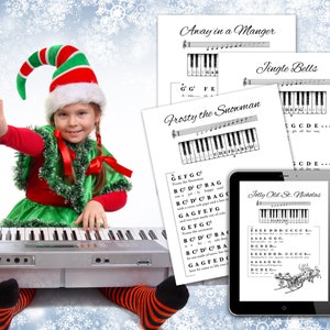 EASY Christmas Carols Piano Letters / Beginners / Learn to Play ...