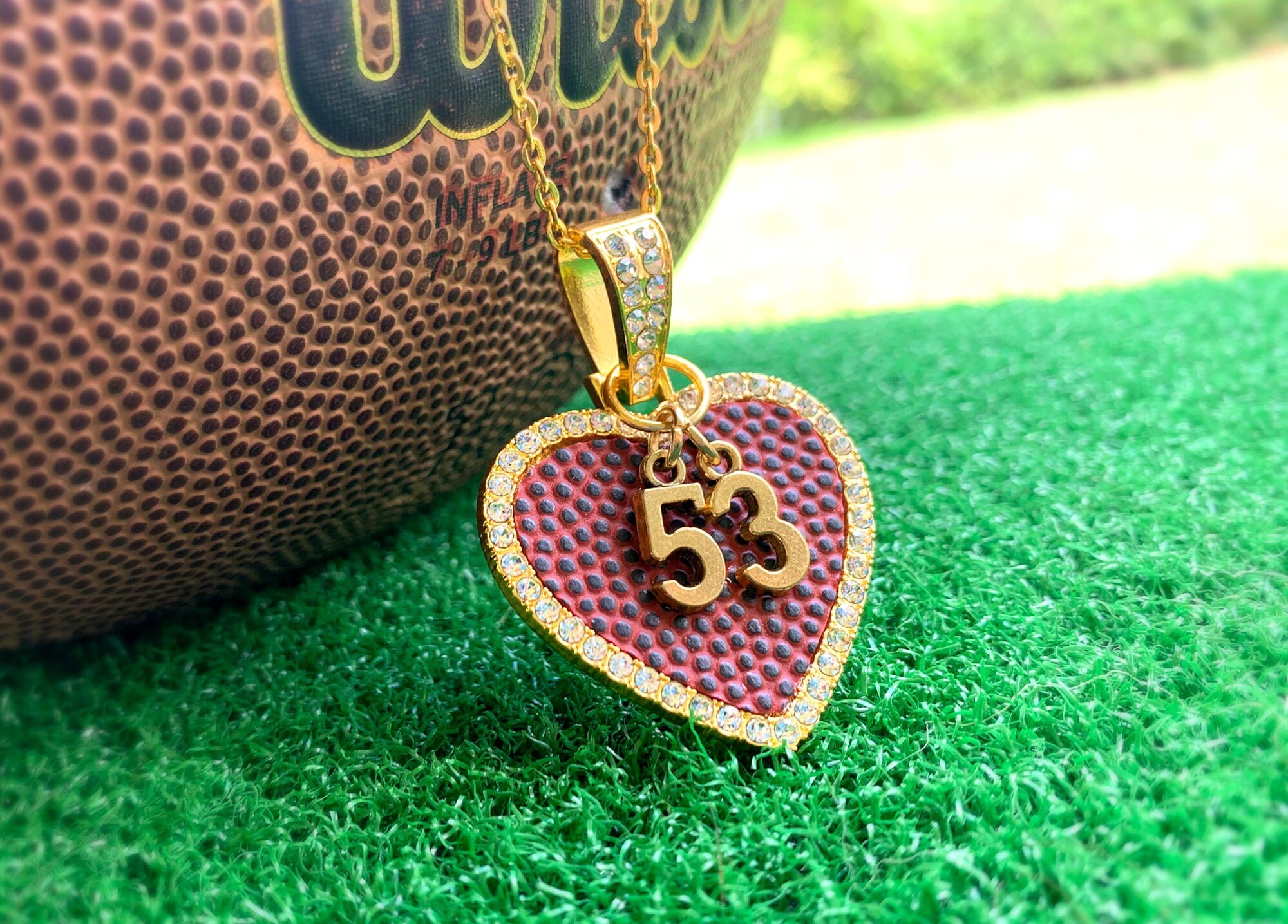Gold BLING Authentic Football Necklace W/ Real Ball Real - Etsy