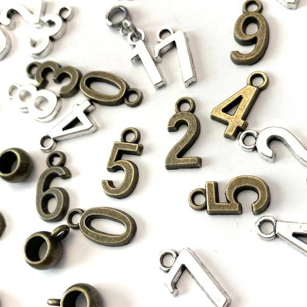 Number Charms - Etsy