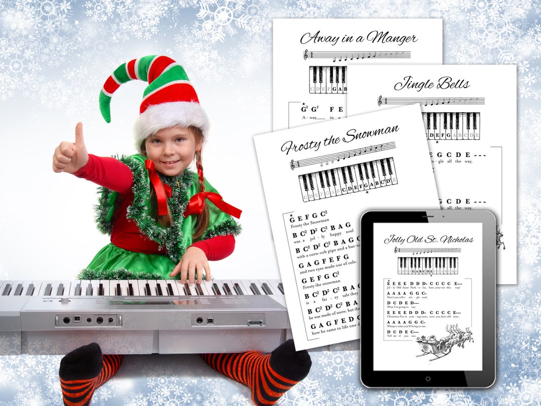 EASY Christmas Carols Piano Letters / Beginners / Learn to Play ...