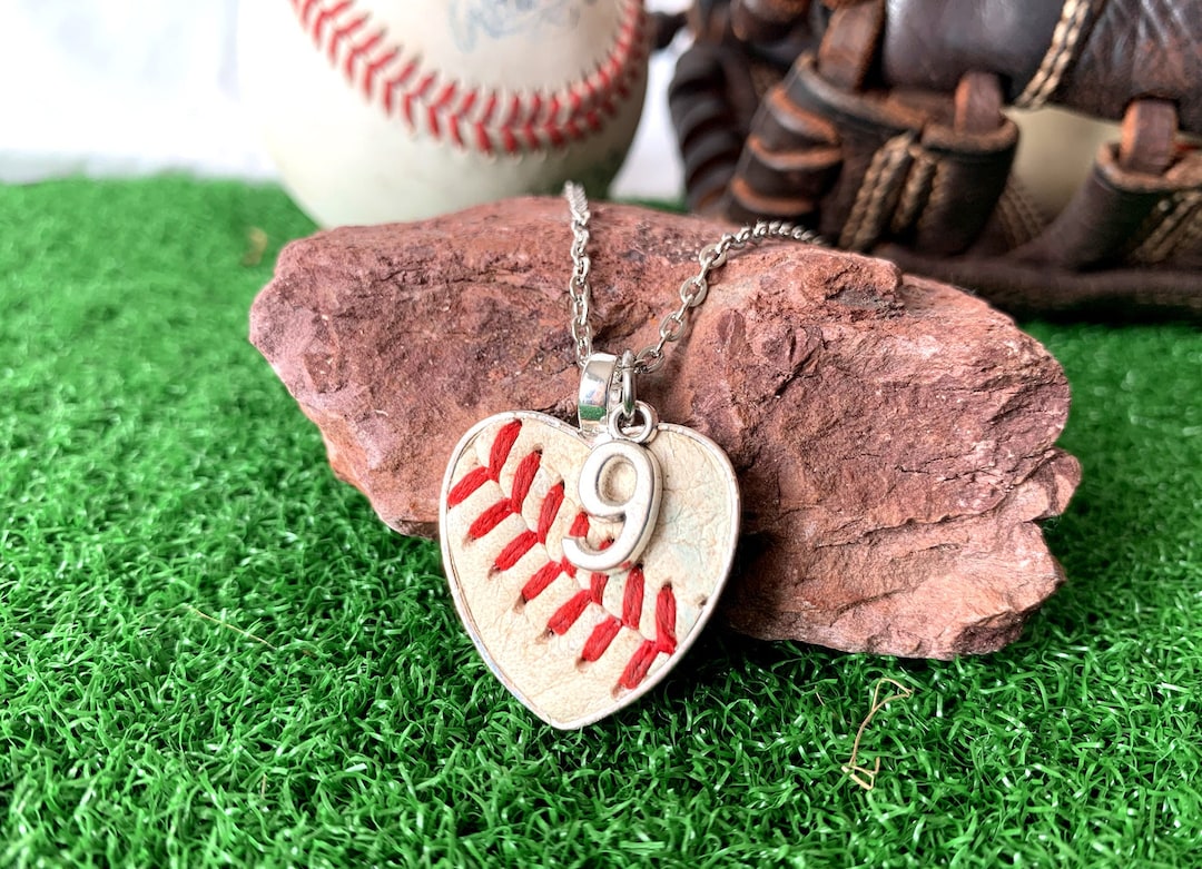 Authentic Baseball Necklace W/ Seams Real Baseball Jewelry Silver ...
