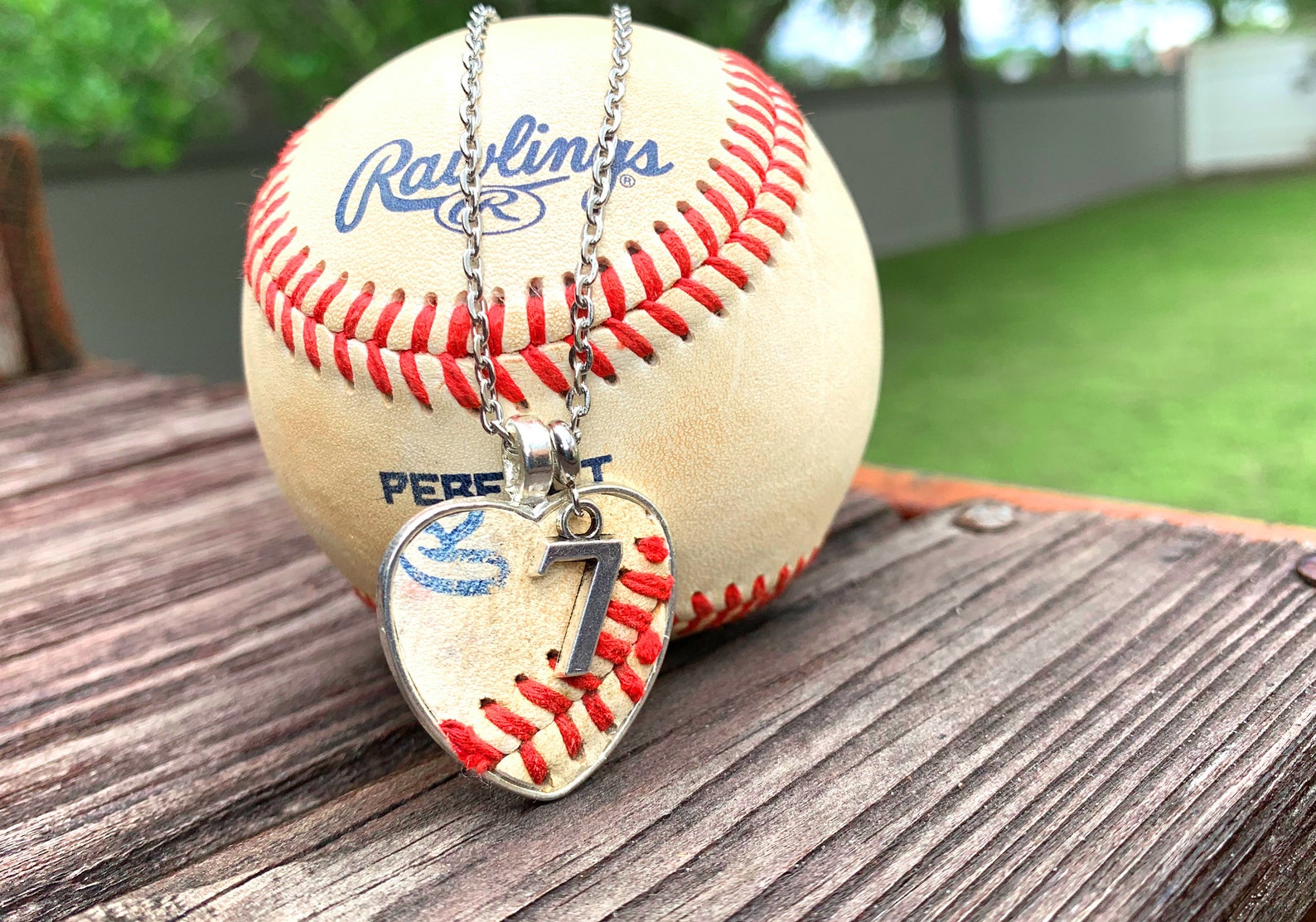 Authentic Baseball Necklace W/ Seams Real Baseball Jewelry - Etsy