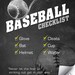 BASEBALL Sports Gear Checklist for Kids 8x10 Art for Digital Download ...