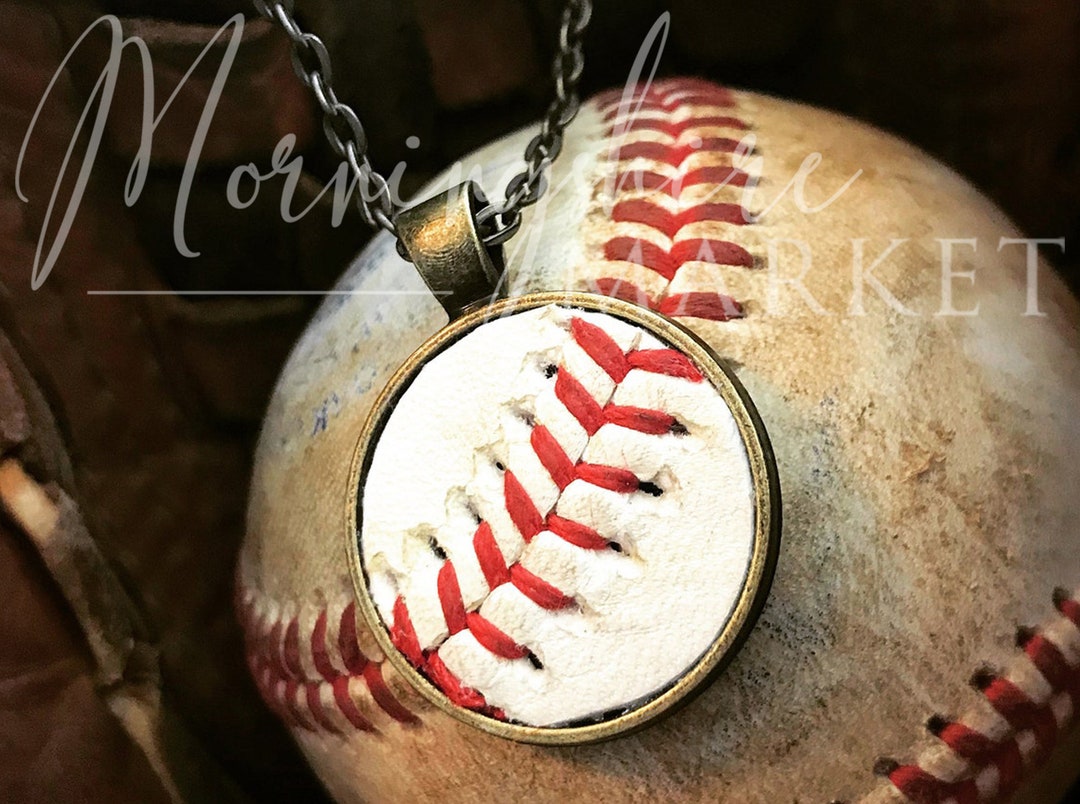 Authentic Baseball Necklace With Seams / Laces Real Baseball Jewelry ...