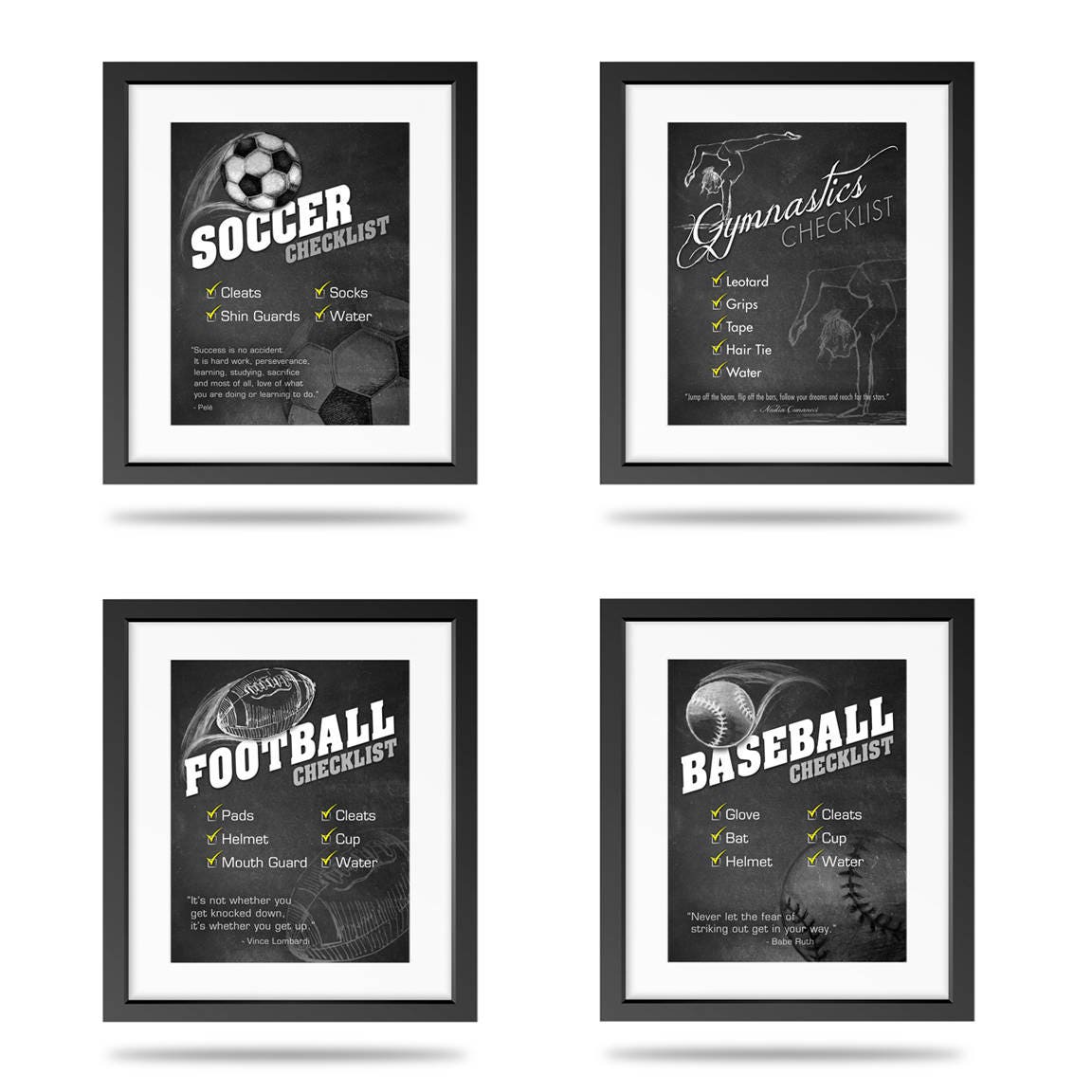 BASEBALL Sports Gear Checklist for Kids - 8"x10" Art for Digital ...