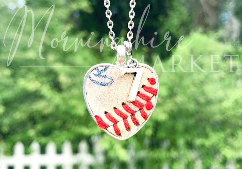 Authentic Baseball Necklace W/ Seams Real Baseball Jewelry - Etsy