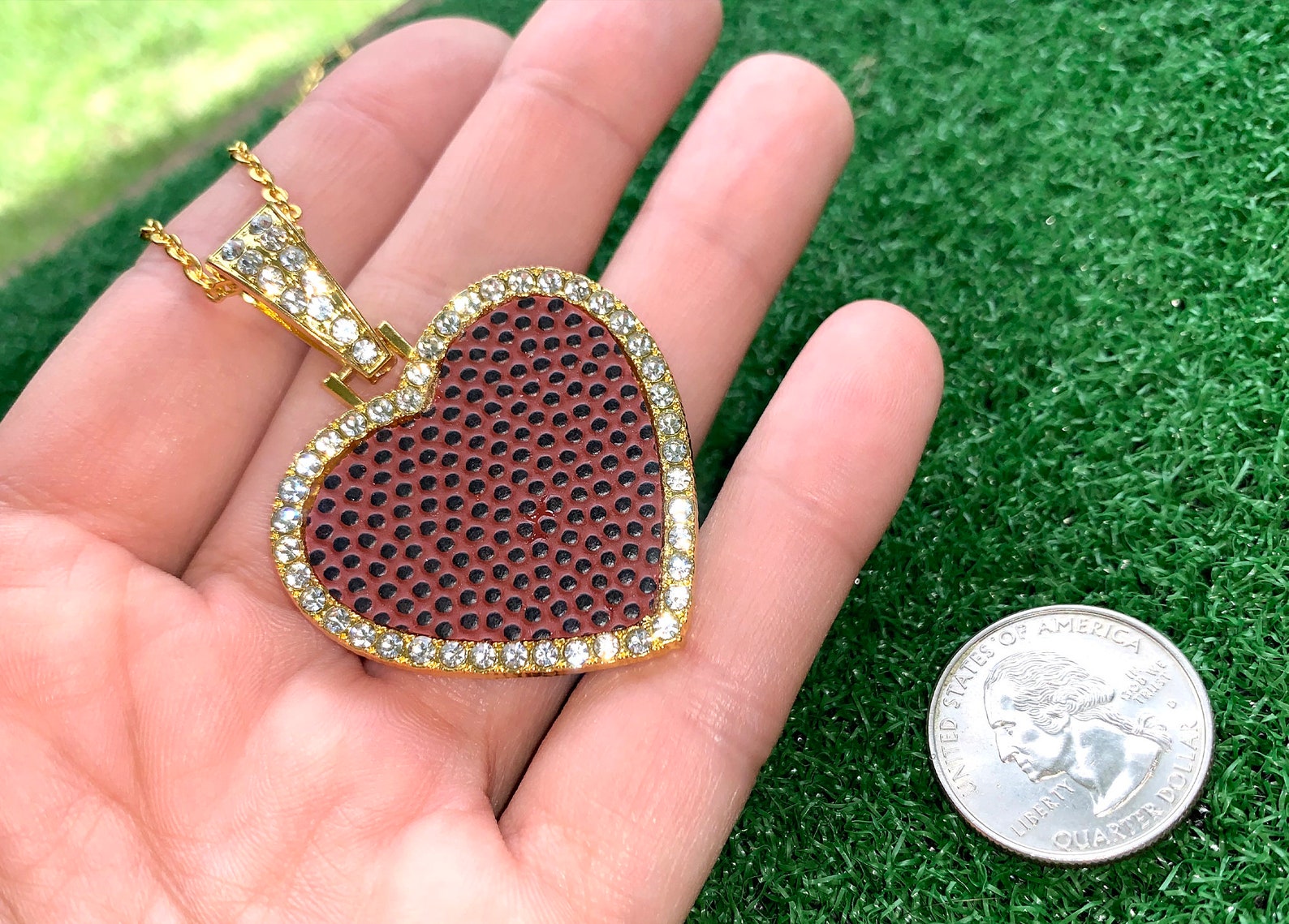 Gold BLING Authentic Football Necklace W/ Real Ball Real - Etsy