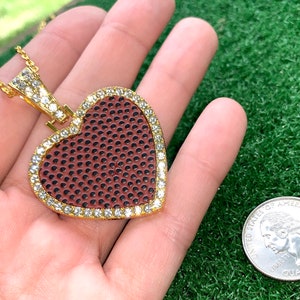 Gold BLING Authentic Football Necklace W/ Real Ball Real Football ...