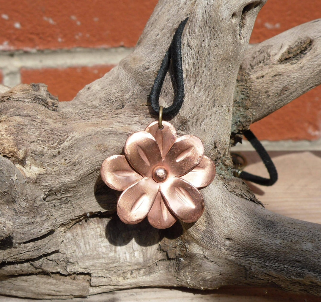 Copper Flower Necklace - Etsy
