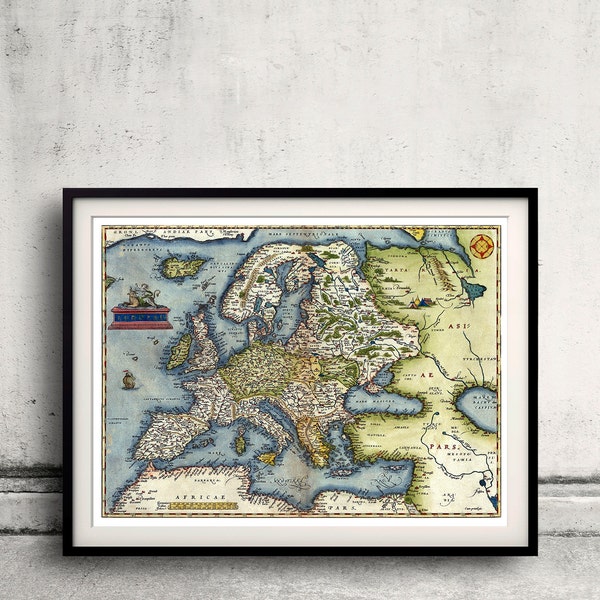 Map of Europe 1444 - Etsy