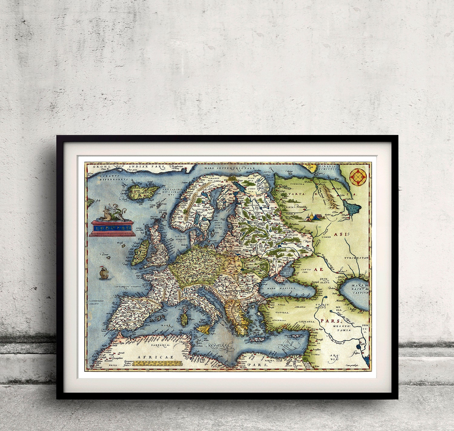 Map of Europe by Abraham Ortelius 1571 SKU 0224 | Etsy