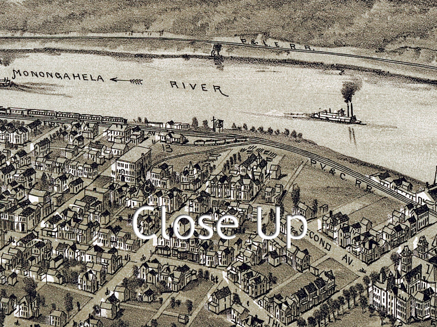 Perspective Map of California Pennsylvania 1902 SKU 0321 - Etsy