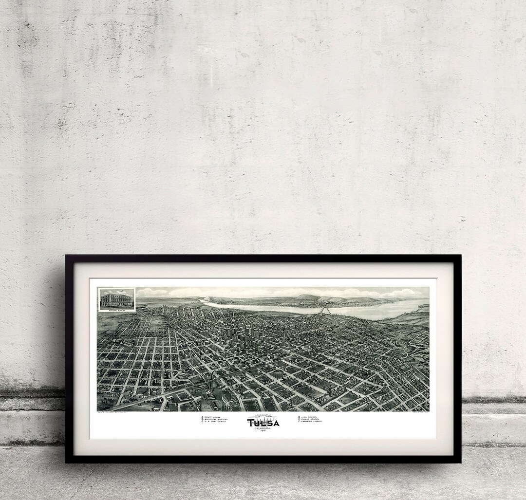 Bird's Eye View of Tulsa Oklahoma 1918 FREE SHIPPING SKU 0228 - Etsy