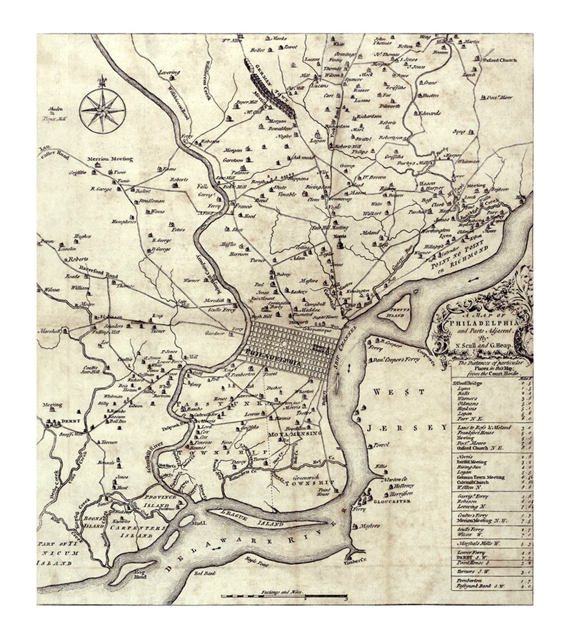 Map of Philadelphia Region Pennsylvania 1753 SKU 0203 - Etsy